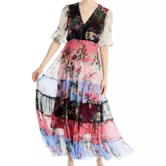 Johnny Was | Dresses | Johnny Was Jade Juliet Tiered Silk Maxi Dress Xl ...